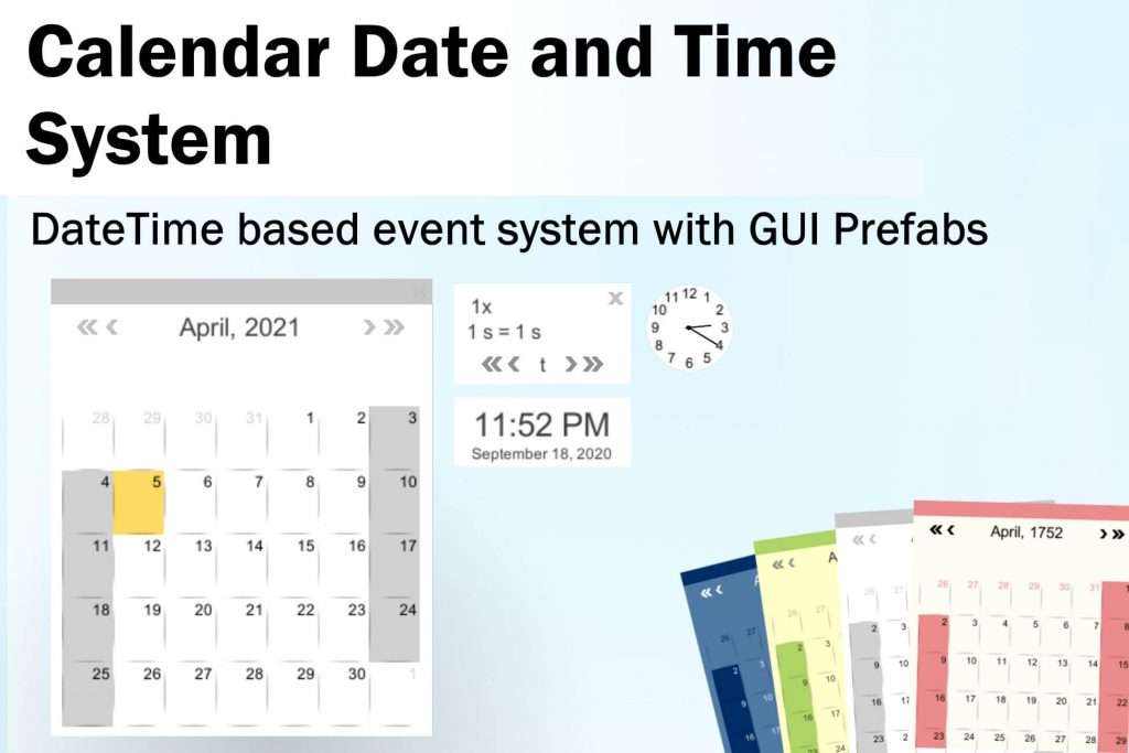 Calendar Date And Time System Free Download Unity Asset Collection
